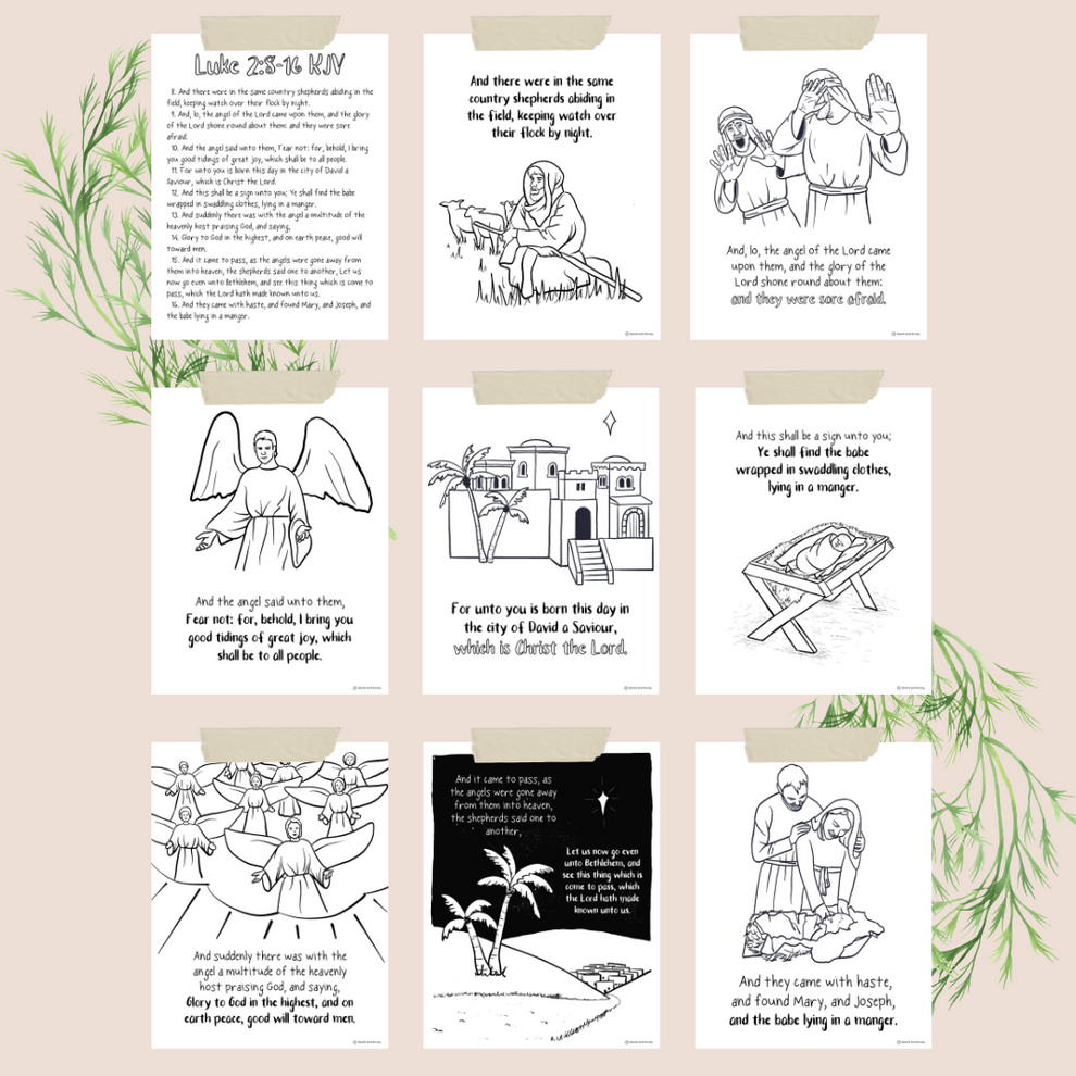 Christmas Story KJV Coloring Pages Digital Download – Sword and Honey